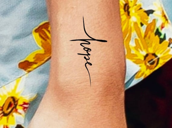 Hope Cross Temporary Tattoo / religious tattoo / small cross | Etsy