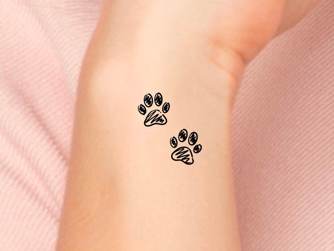 Small Paw Prints Temporary Tattoo / Dog Tattoo / Animal Tattoo - Etsy