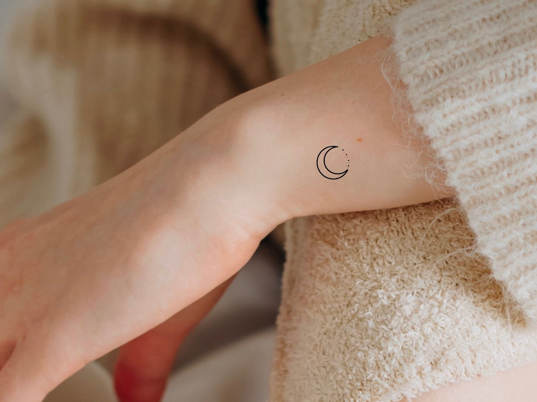 Small Moon Temporary Tattoo - Etsy