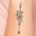 Daisy Floral Arrow Temporary Tattoo / Flower Tattoo / Arrows - Etsy
