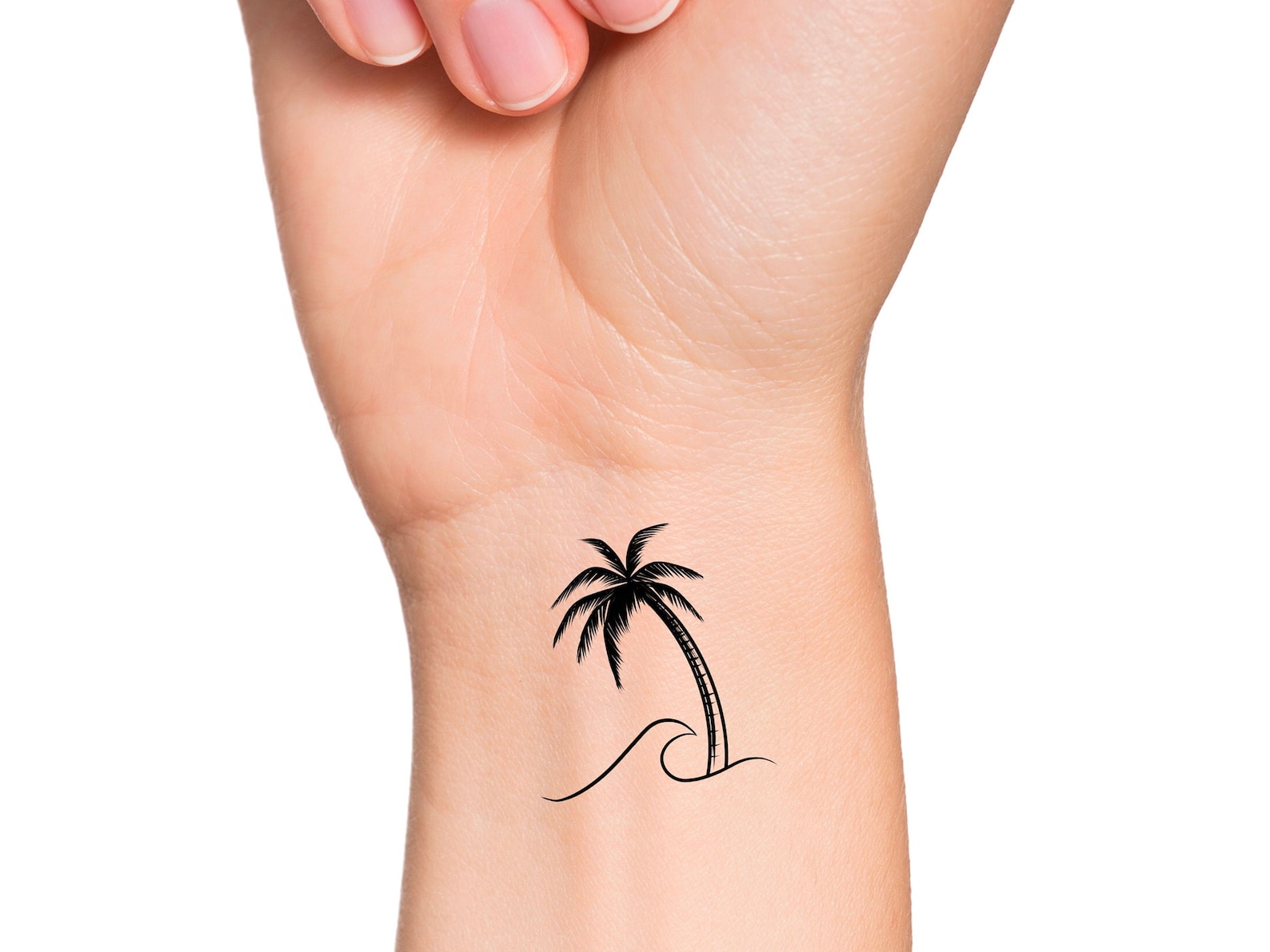 Palm Tree Wave Temporary Tattoo - Etsy