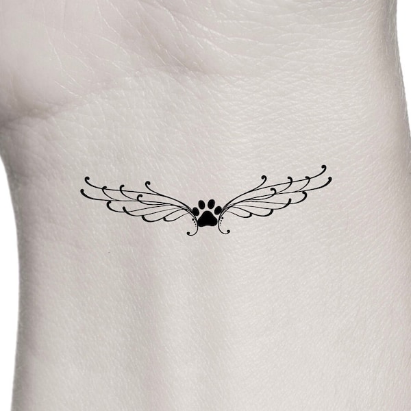 Dog Paw With Angel Wings Tattoo - Etsy