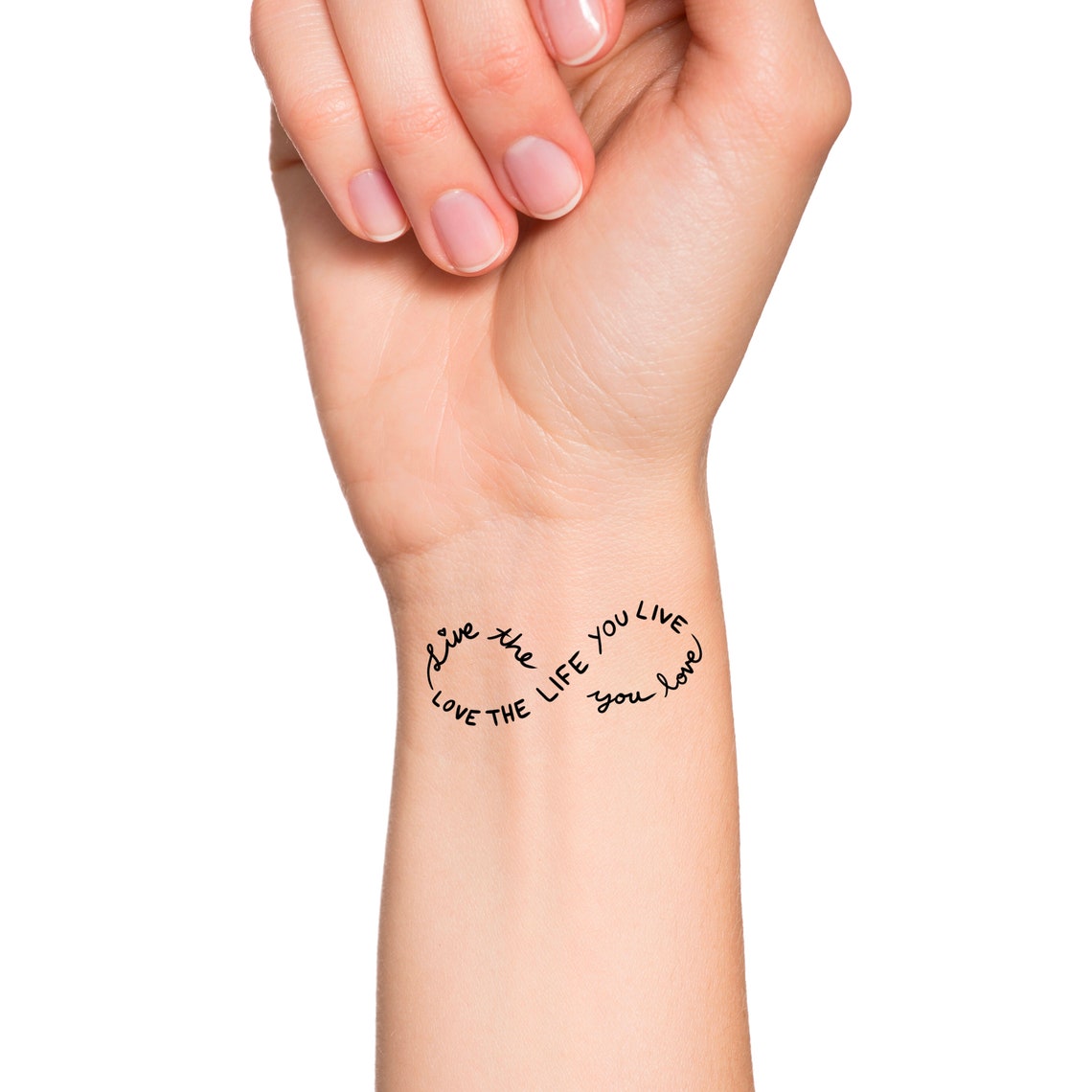 Infinity Love Life Temporary Tattoo / Infinity Tattoo - Etsy