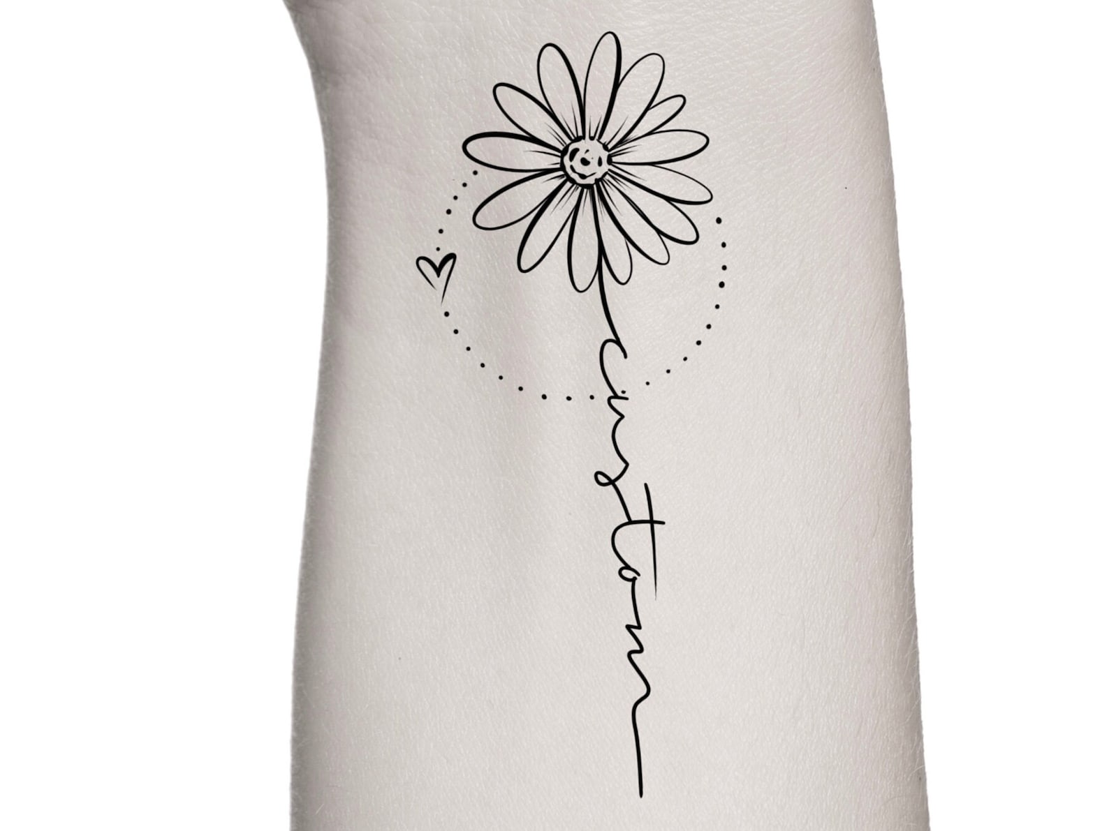 Custom Word Flower Temporary Tattoo - Etsy