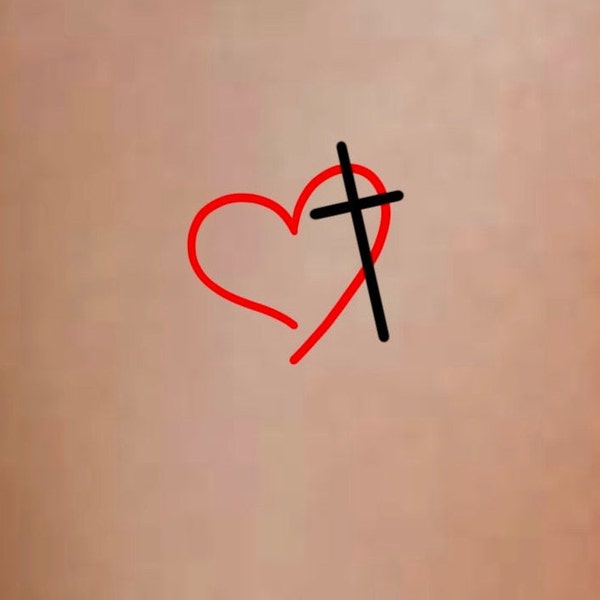 Red Heart Tattoo - Etsy