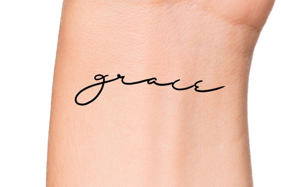 Word Grace Tattoos IMPRESSED Realistic Temporary Tattoos – 42 Custom