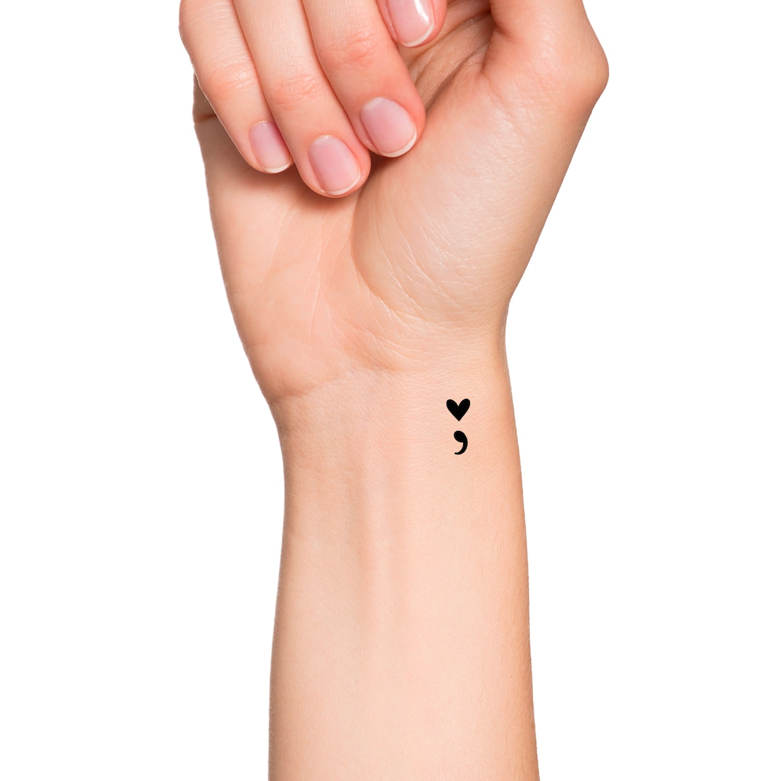 Heart Semicolon Temporary Tattoo / Heart Tattoo / Semicolon Tattoo - Etsy