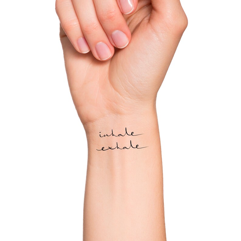 Inhale Exhale Temporary Tattoo / Breathe Tattoo / Words Tattoo - Etsy