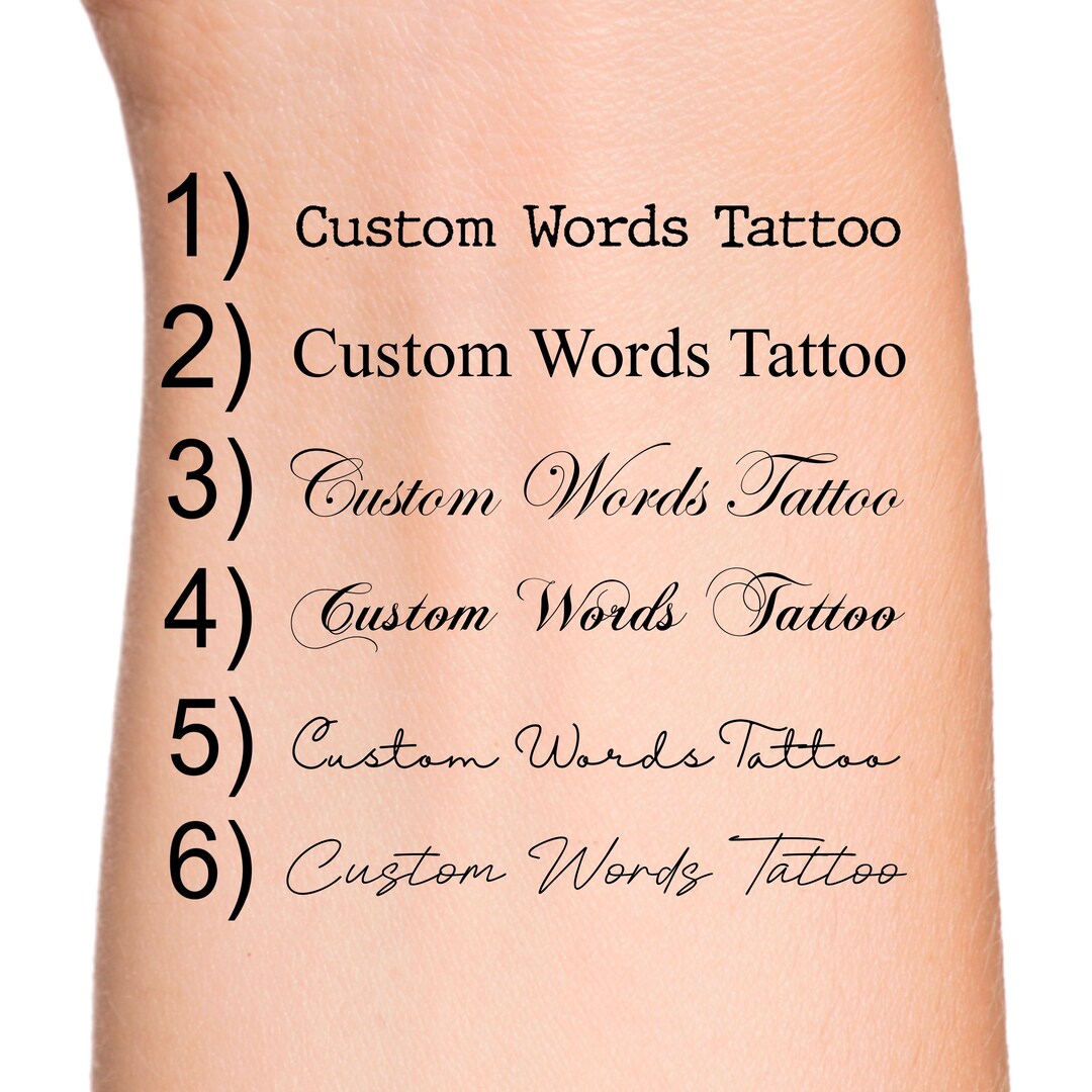 Custom Words Temporary Tattoo / Custom Handwriting Tattoo - Etsy