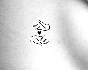 Sun Wave Heart Airplane Temporary Tattoo - Etsy