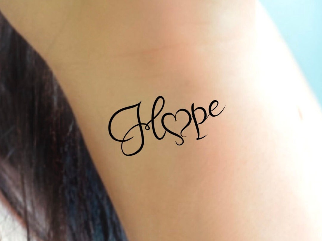 Hope Heart Temporary Tattoo - Etsy