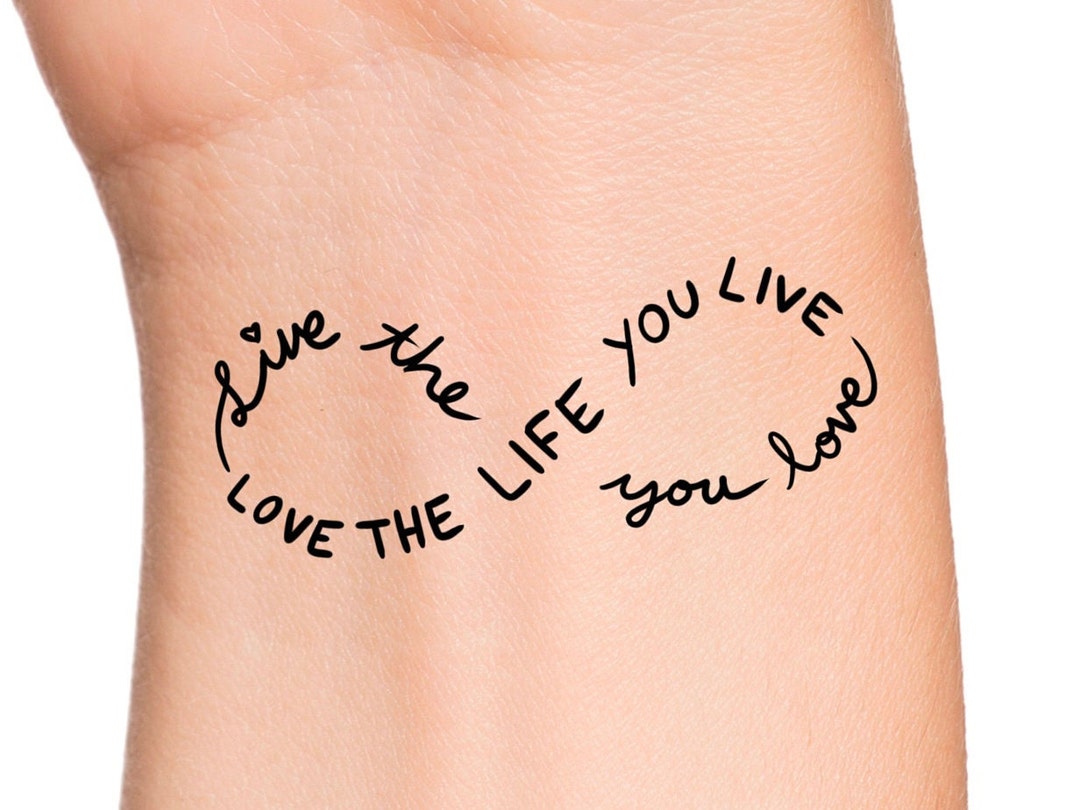 Infinity Love Life Temporary Tattoo / Infinity Tattoo - Etsy