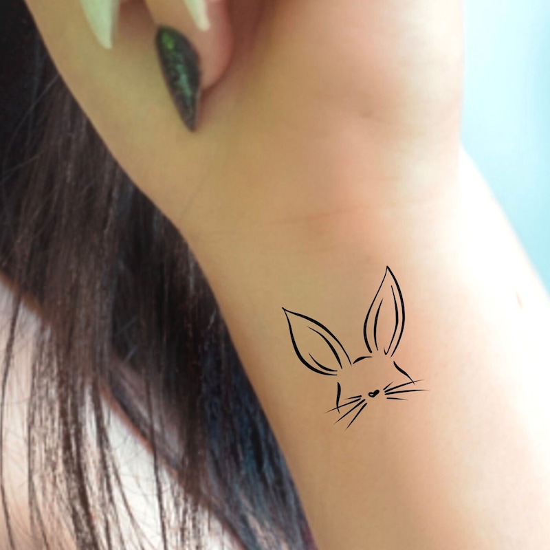 Rabbit Tattoo - Etsy