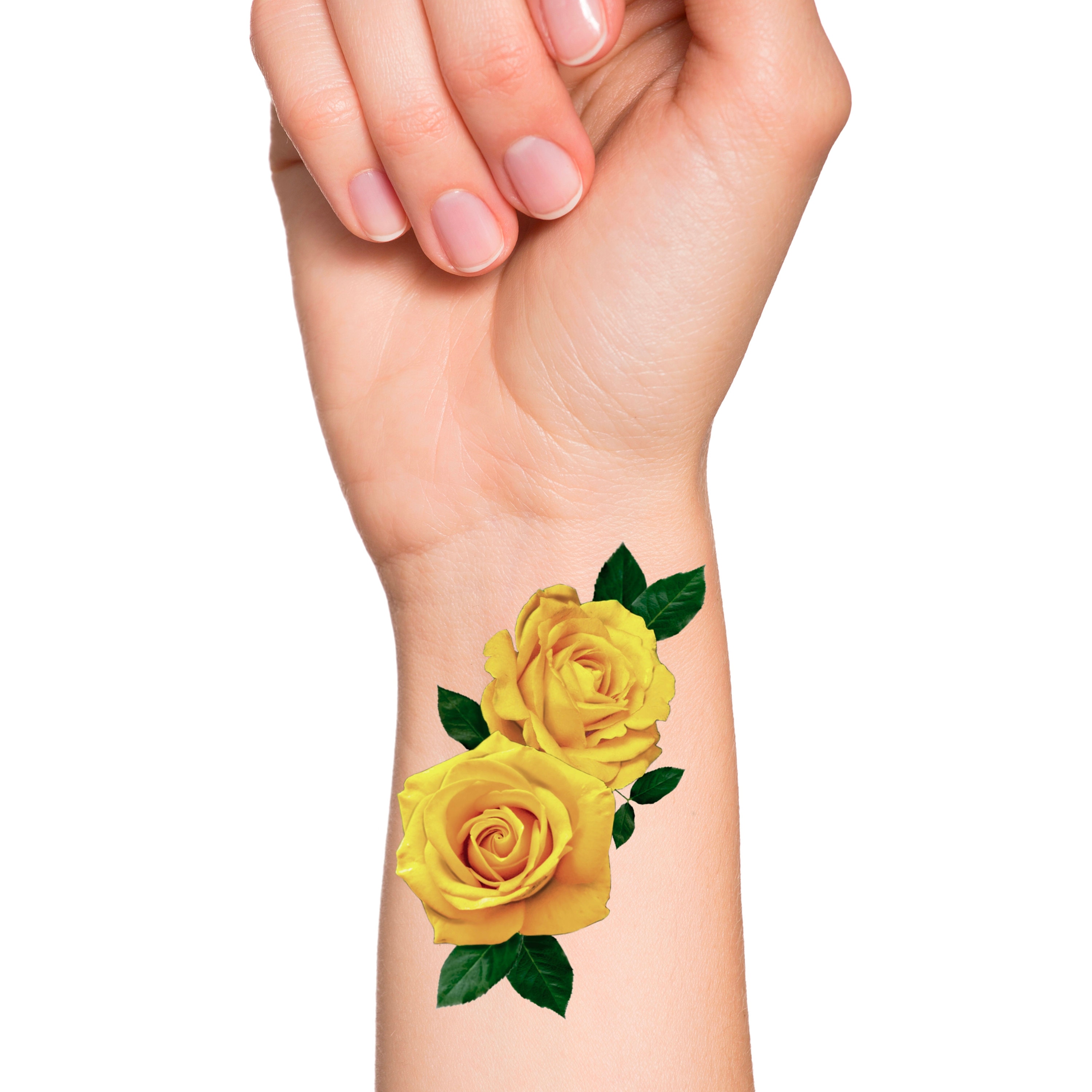 Realistic Yellow Rose Tattoo