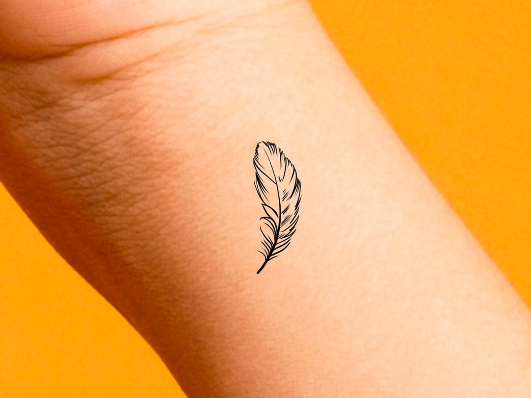 Minimalist Feather Temporary Tattoo - Etsy