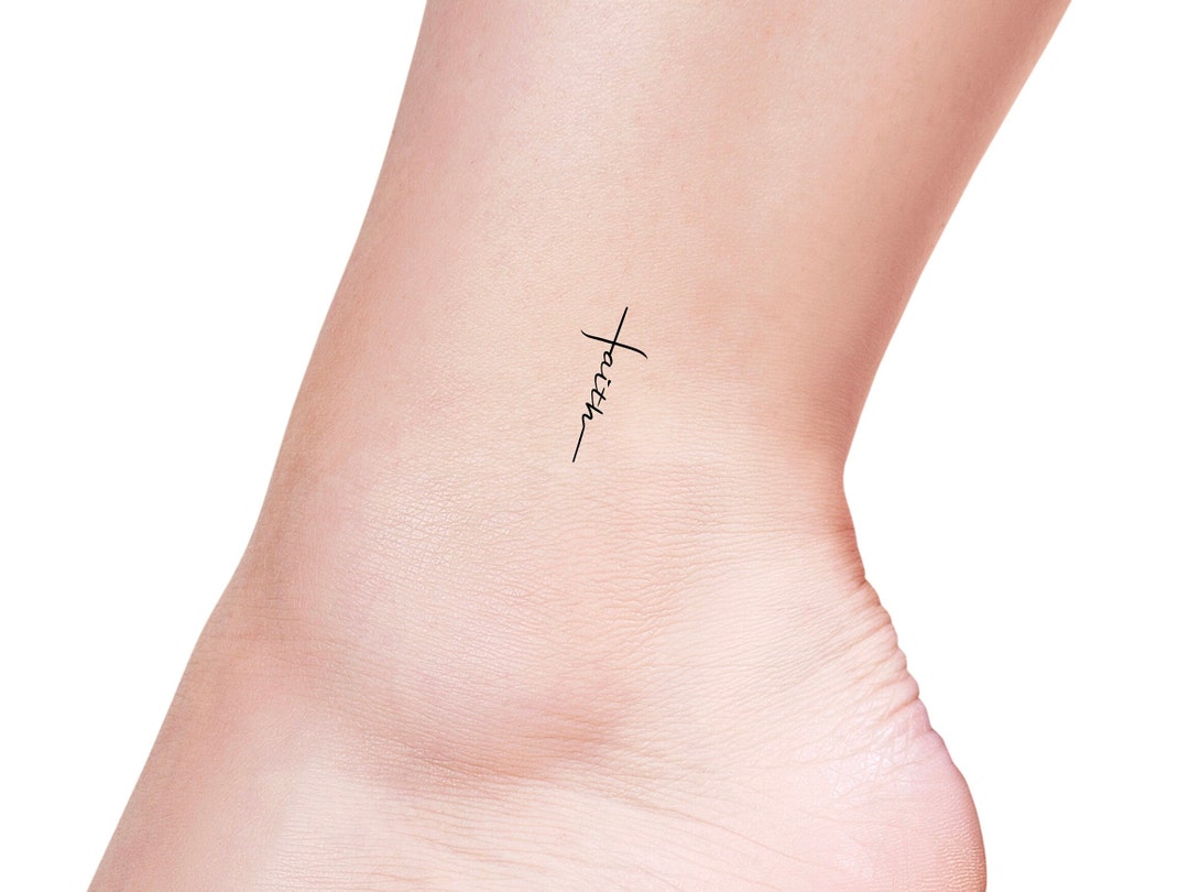 Tiny Faith Cross Temporary Tattoo / Religious Tattoo - Etsy
