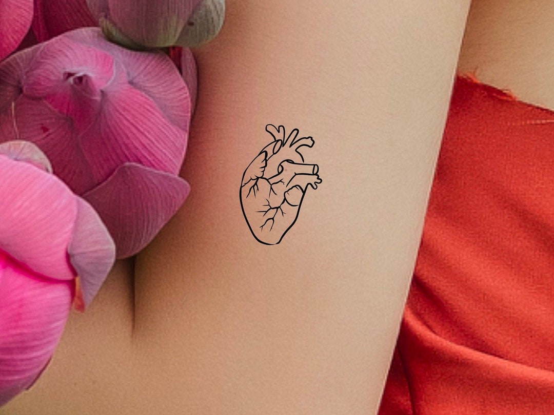Anatomical Heart Temporary Tattoo - Etsy