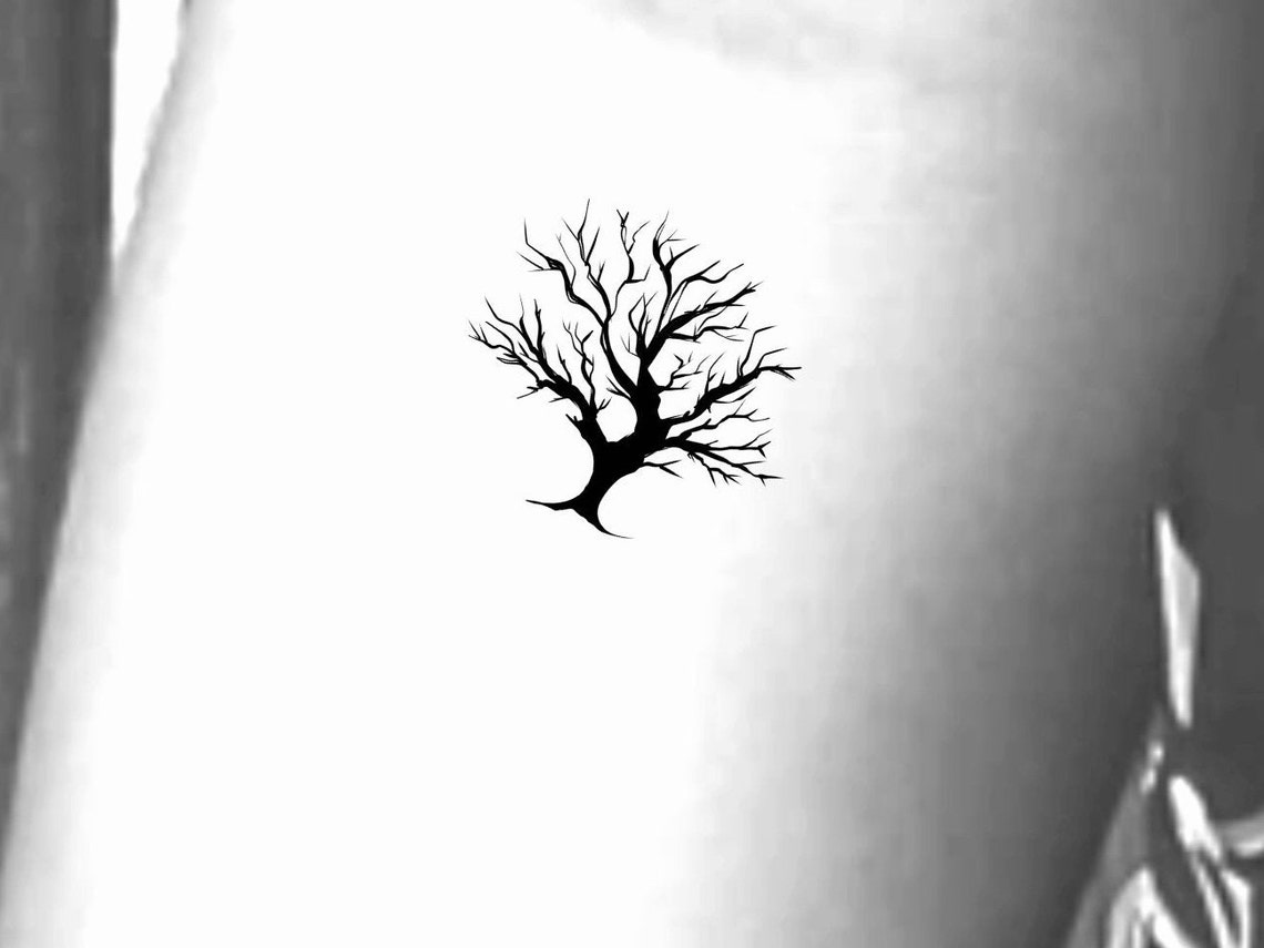 Tree Silhouette Temporary Tattoo / Tree Tattoo / Plants Tattoo - Etsy