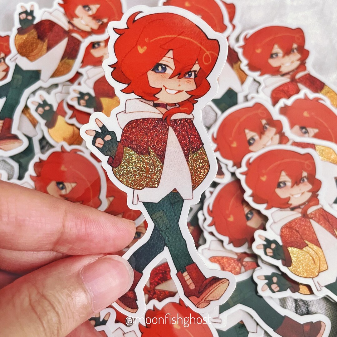 Waterproof Glitter Vinyl Die Cut Sticker Casual Atumn Chuuya Bungou ...
