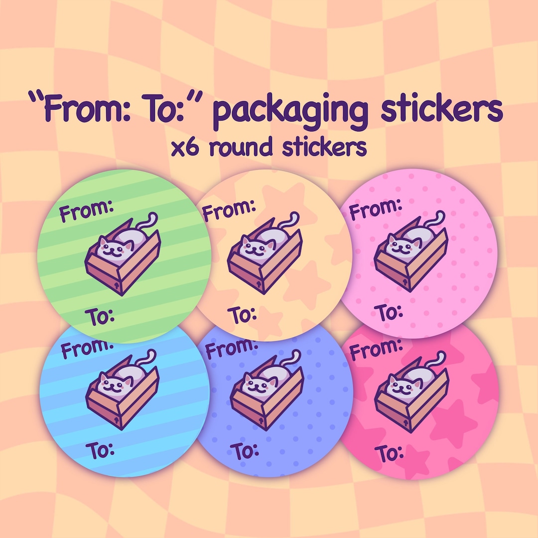 From to Gift Packaging Sticker Set | Birthday Present Seal Sheet ...