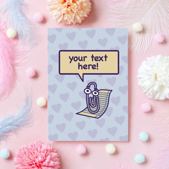 Personalised Geeky Birthday Card Cute Paperclip Meme Card - Etsy