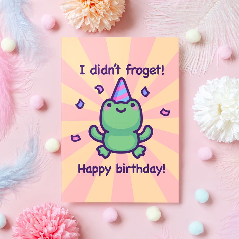 Funny Frog Birthday Card - Etsy
