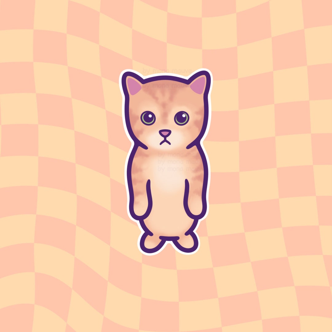 Cute Cat Vinyl Sticker El Gato Meme Funny Orange Kitten - Etsy