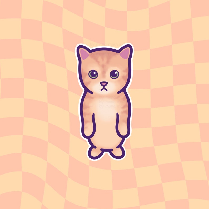 Cute Cat Vinyl Sticker El Gato Meme Funny Orange Kitten - Etsy