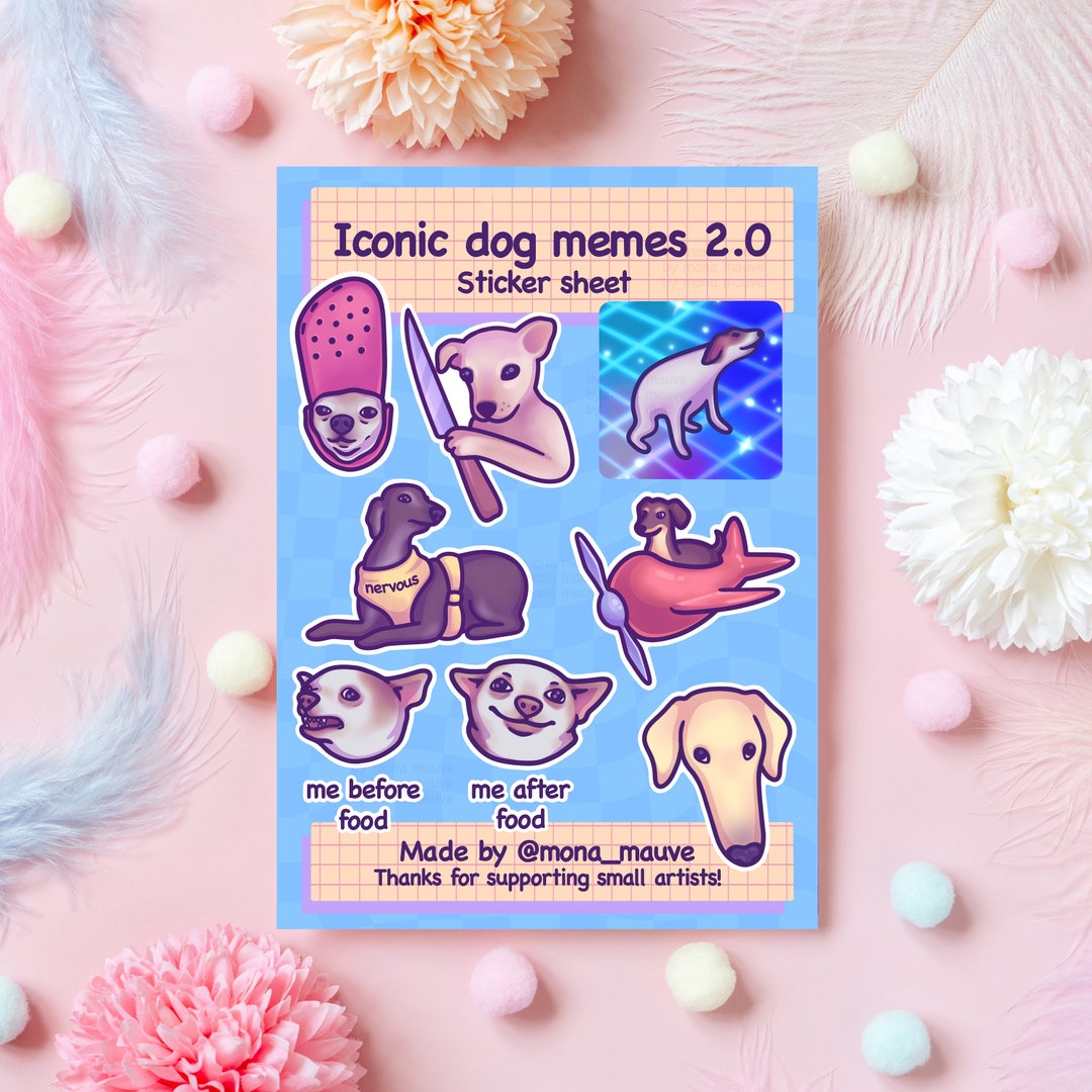 Dog Memes Sticker Sheet: Funny Waterproof Vinyl Stickers - Etsy