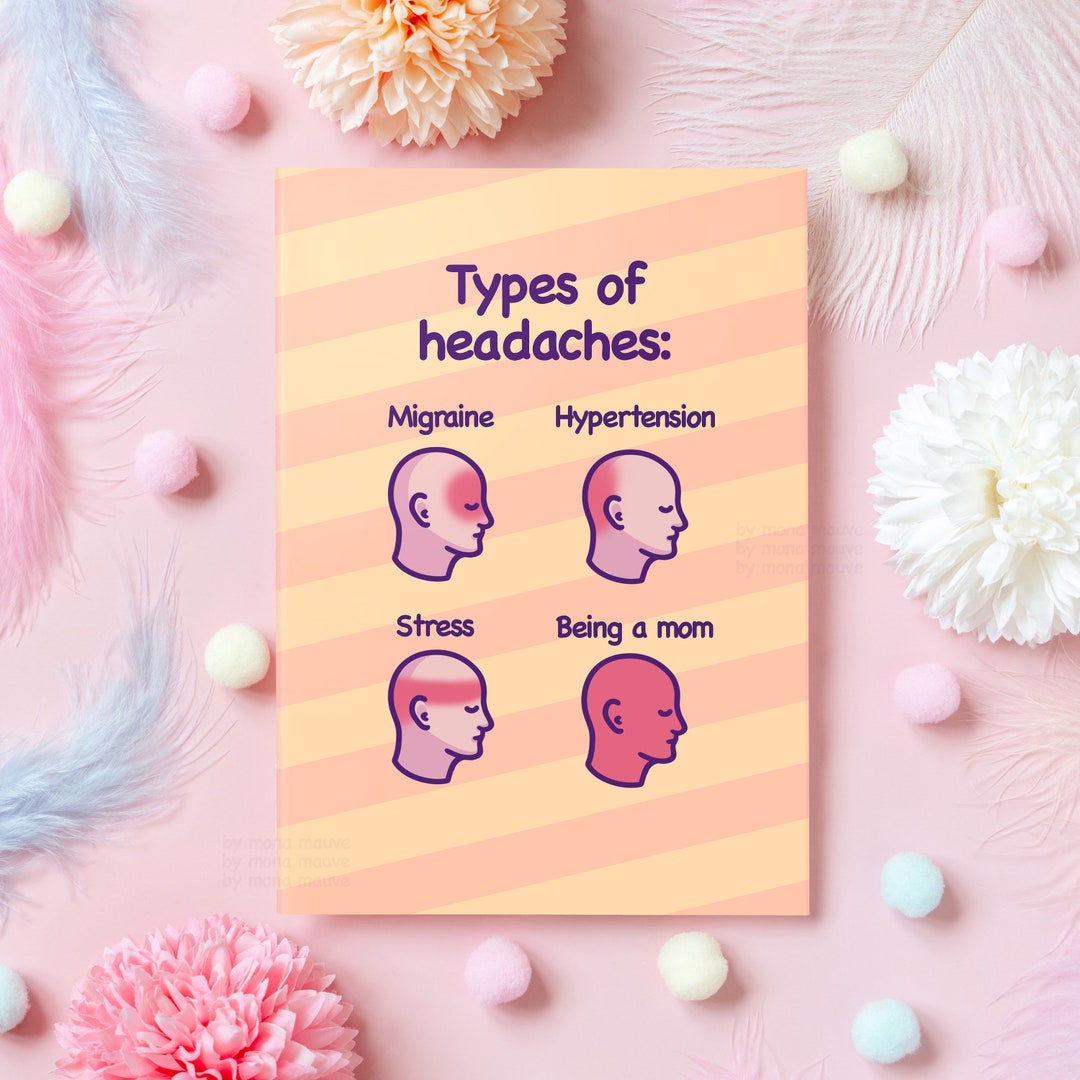 Funny Mother's Day Card: Types of Headaches - A6 Greeting Card - Etsy