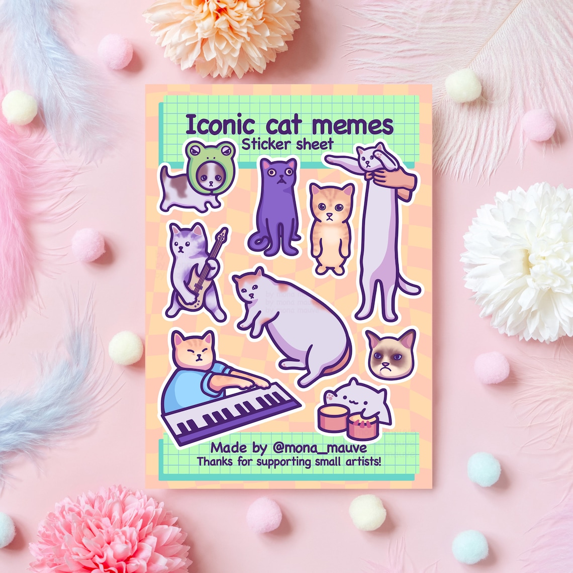 Iconic Cat Memes Sticker Sheet 9 Funny & Cute Stickers - Etsy