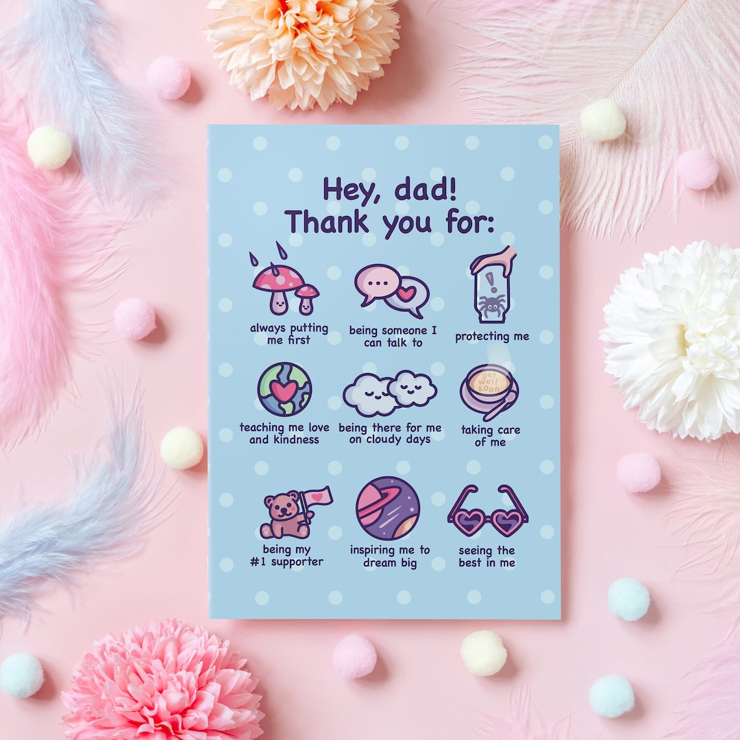 Cute Card for Dad | Thank You, Dad! | Father's Day & Dad's Birthday ...