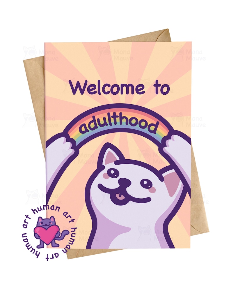 Funny 18th Birthday Card | Welcome to Adulthood | Funny Cat Meme Card ...