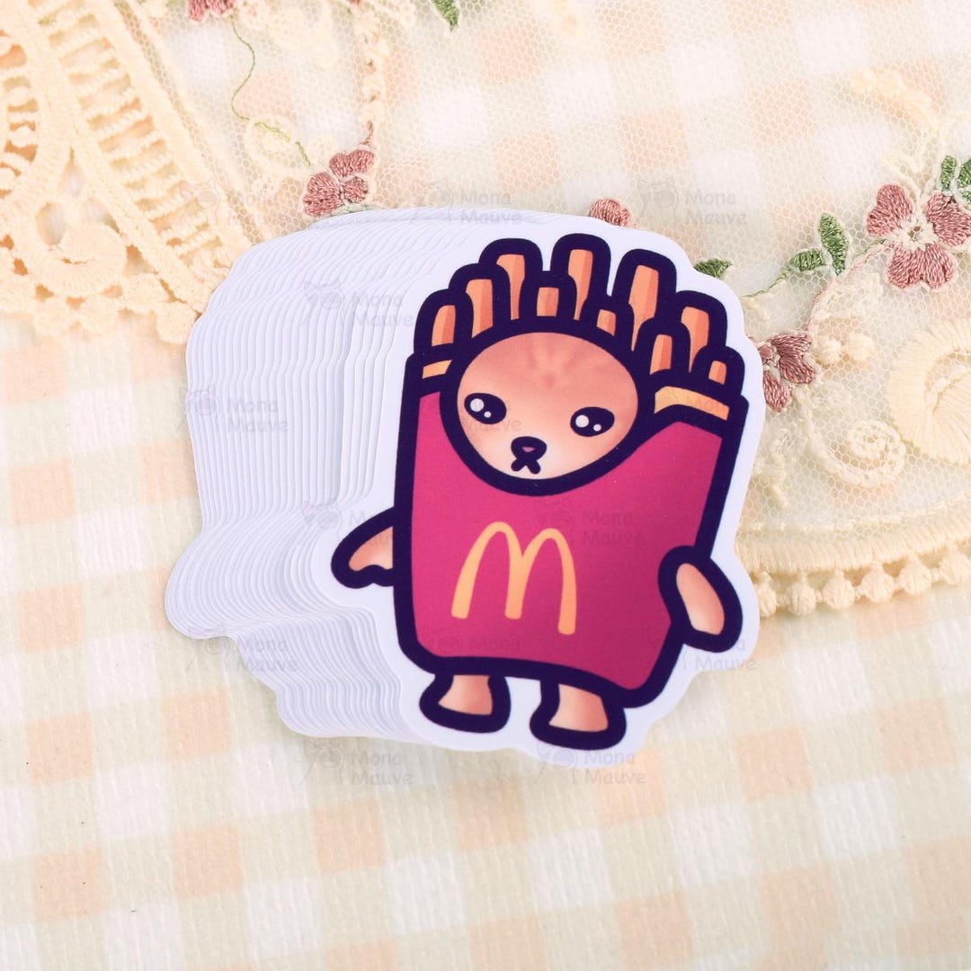 Fries Cat Meme Waterproof Vinyl Sticker: Snack Cats by Mona Mauve - Etsy