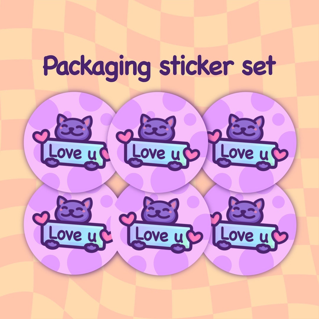 Cute Cat Packaging Sticker Set | Love You - Envelope/gift Seal Stickers ...