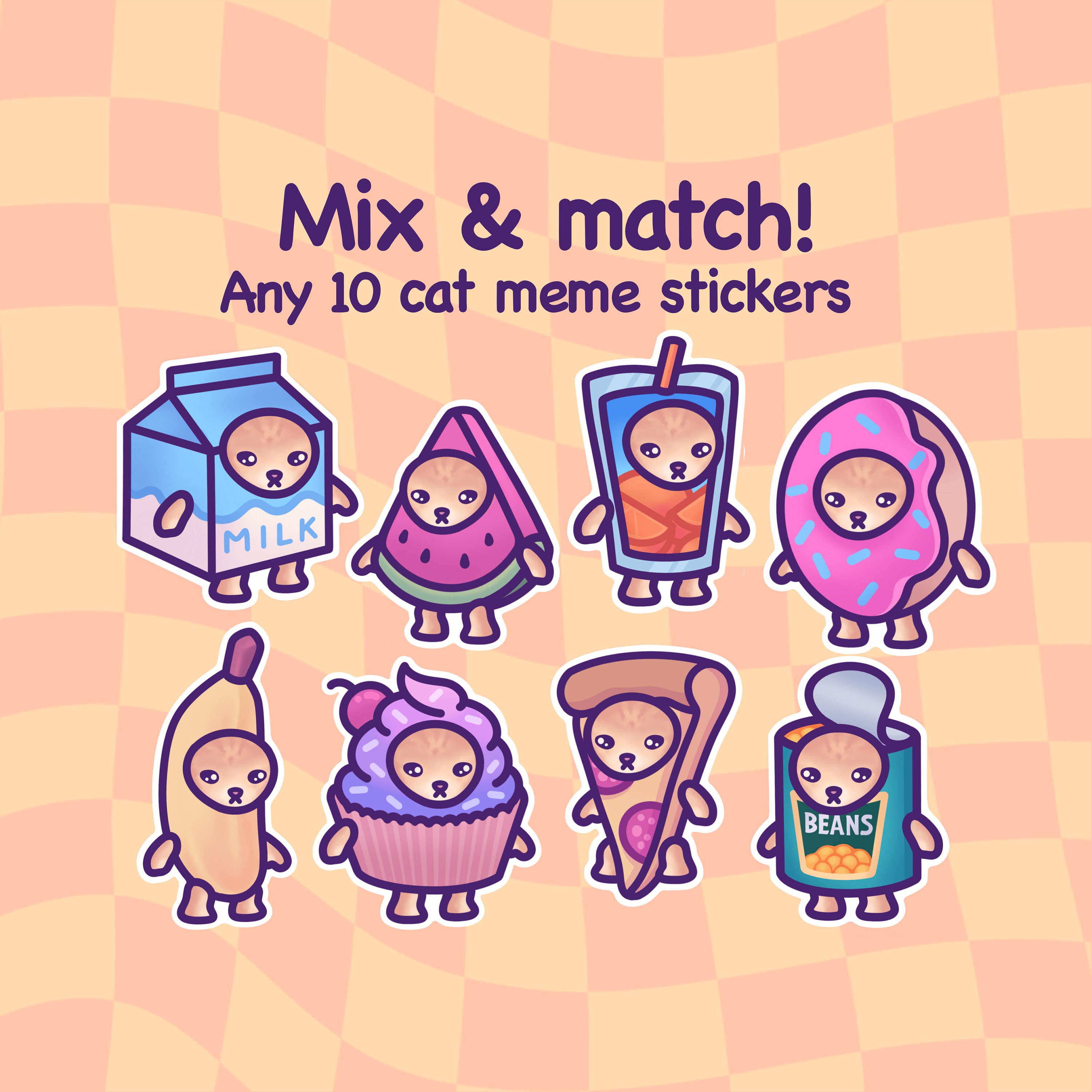 Cat Meme Vinyl Sticker Set 10 Funny Waterproof Stickers - Etsy UK