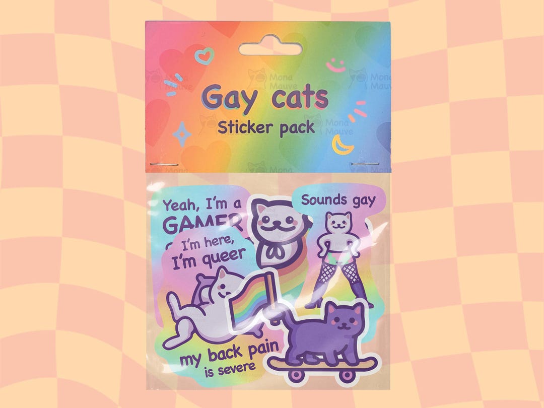 Gay Cats Sticker Pack | Vinyl Pride Stickers by Mona Mauve | Funny ...