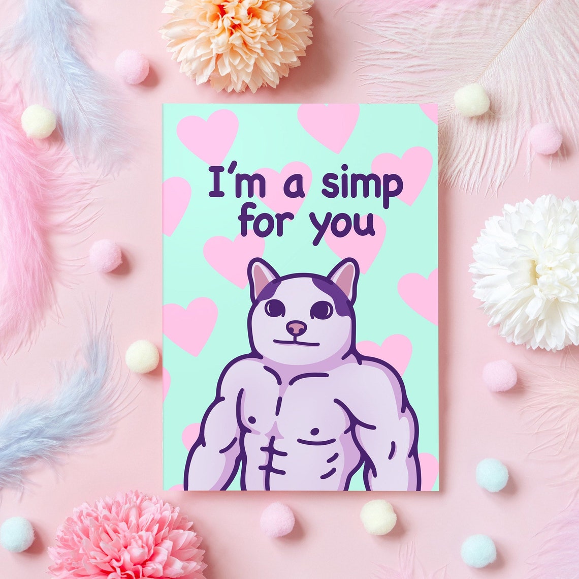 Funny Anniversary Card I'm a Simp for You Love Card - Etsy