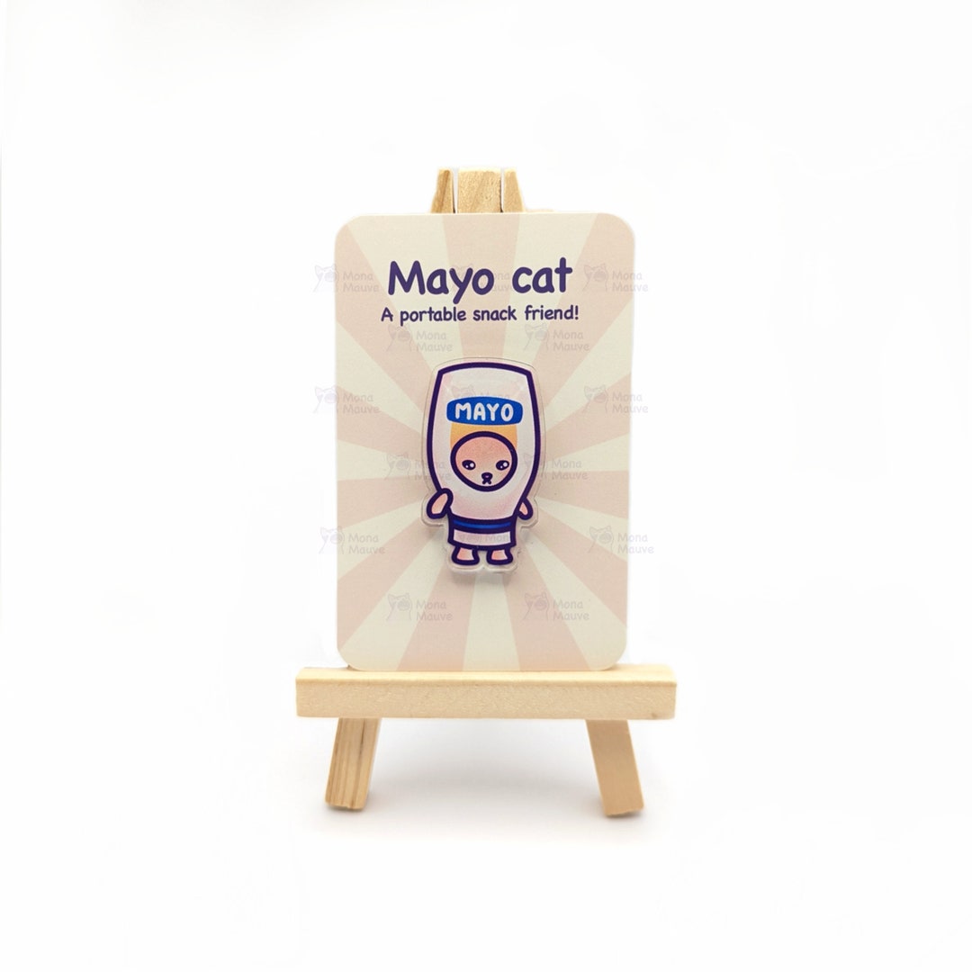 Mayo Cat Pin: Snack Cats Collection, Funny Meme Badge - Etsy