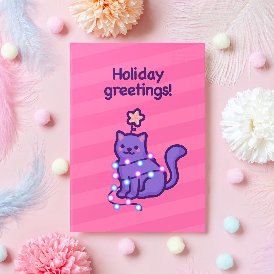 Cute Cat Christmas Card | Happy Holidays! | Wholesome Pet Christmas ...