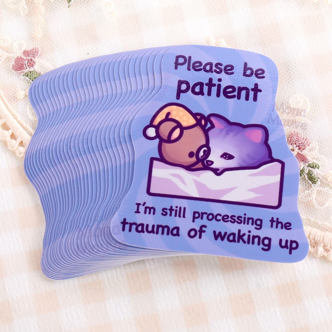 Funny Cat Meme Waterproof Vinyl Sticker: Trauma Processing - Etsy UK