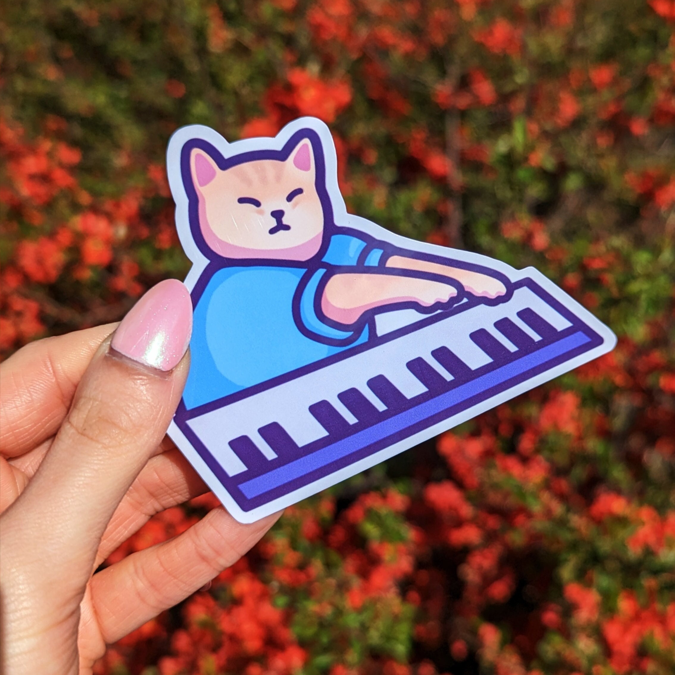 Keyboard Cat Meme Vinyl Sticker Cute Cat Meme Kawaii - Etsy UK