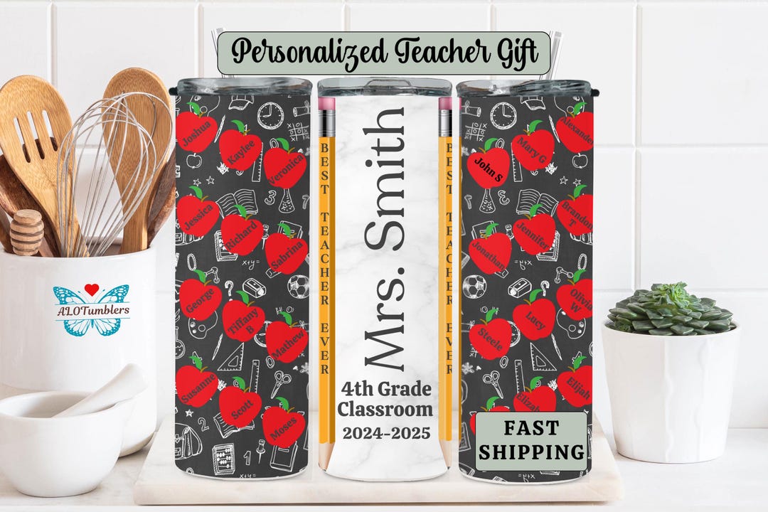Custom Teacher Name Gifts, Personalized Teacher Tumbler Cup Gift From ...