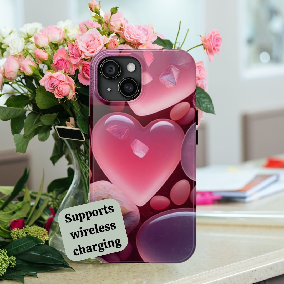 Pink Heart iPhone Case-cute iPhone Cover-girly Phone Case-trendy Phone ...