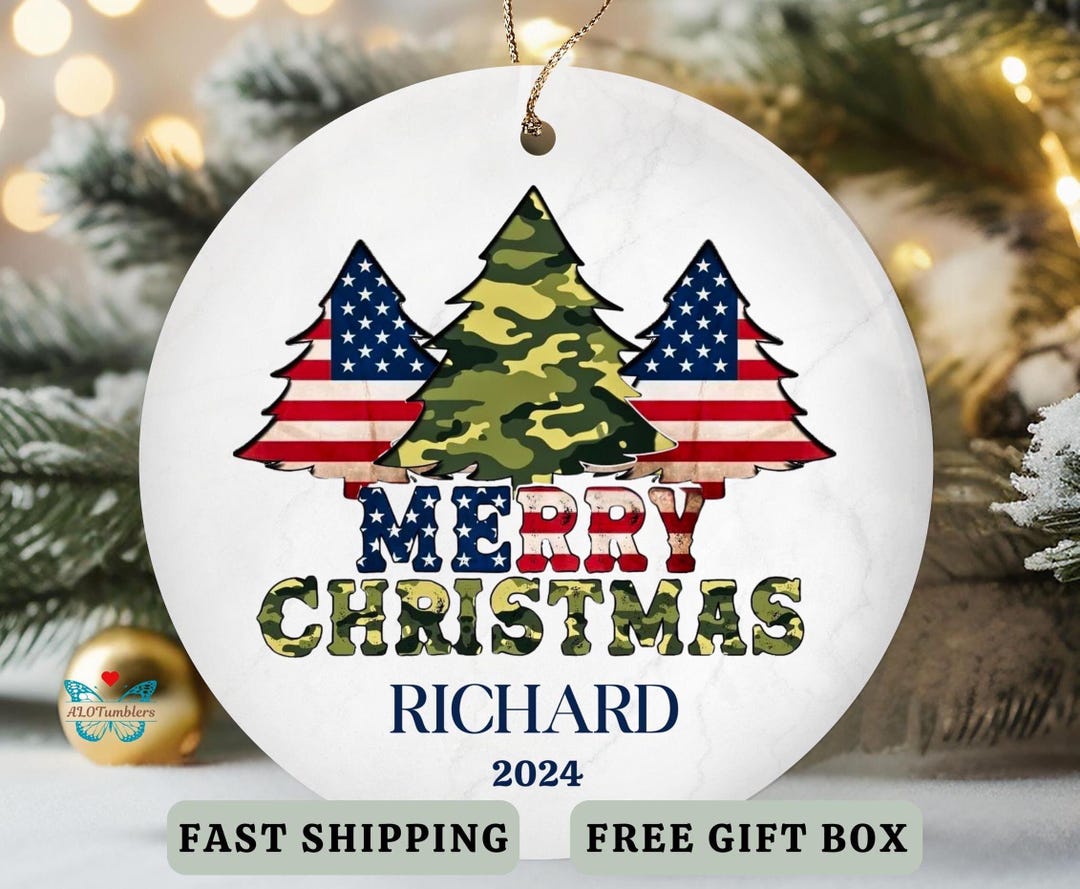 Personalized Military Christmas Tree Ornament With Name, Custom ...