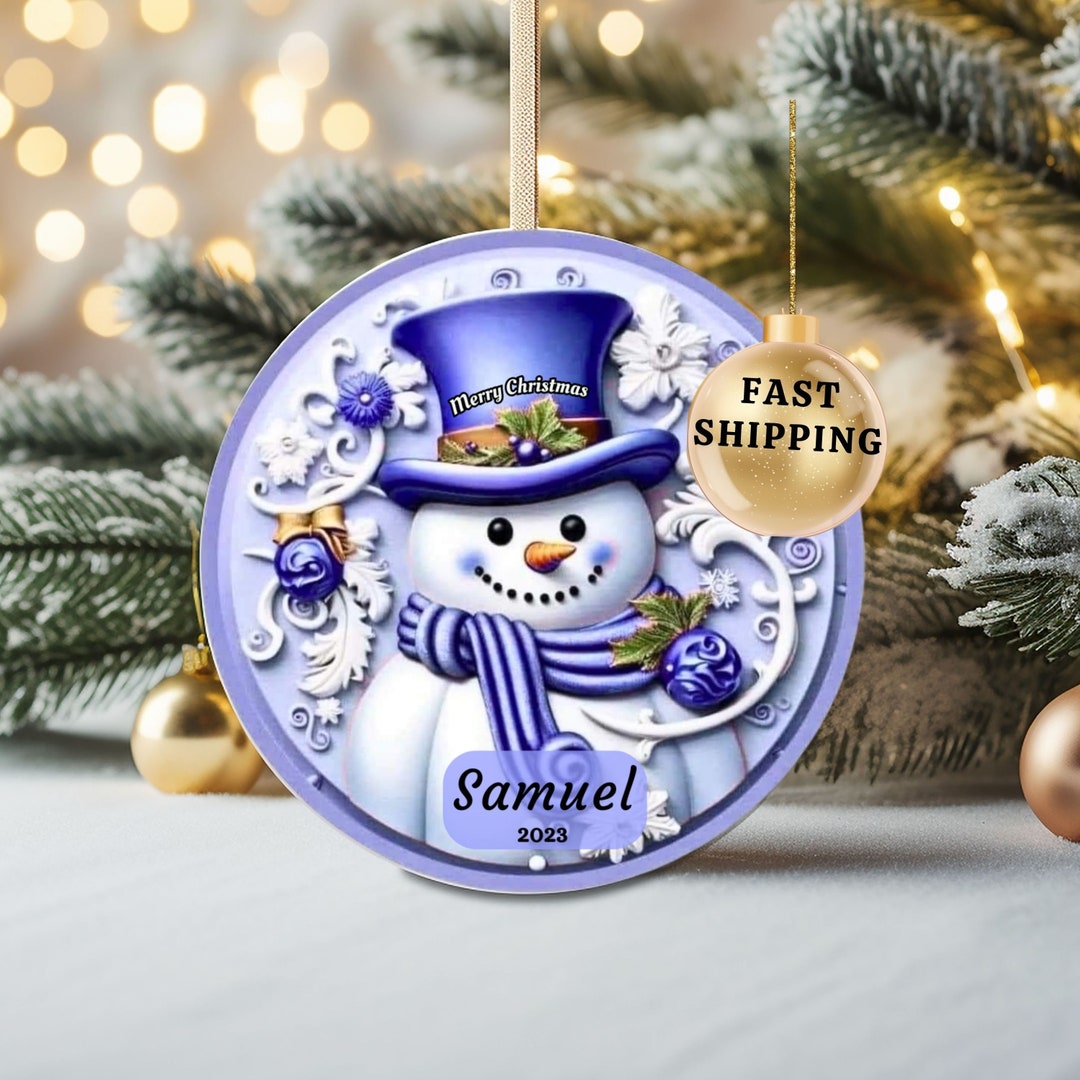 Snowman Christmas Ornament With Date-personalized Snowman Ornament ...