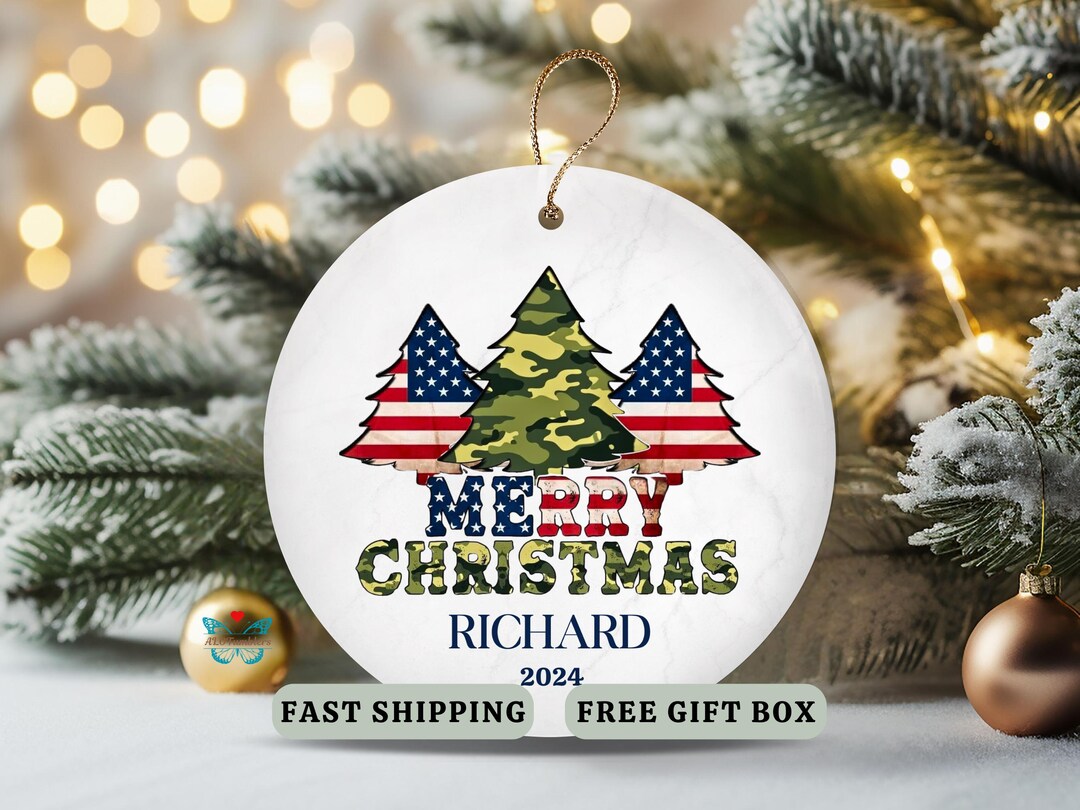 Personalized Military Christmas Tree Ornament With Name, Custom ...