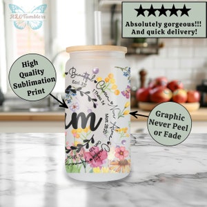 Christian Faith Glass Cup-bible Verse Frosted Cup With Name-iced Coffee ...