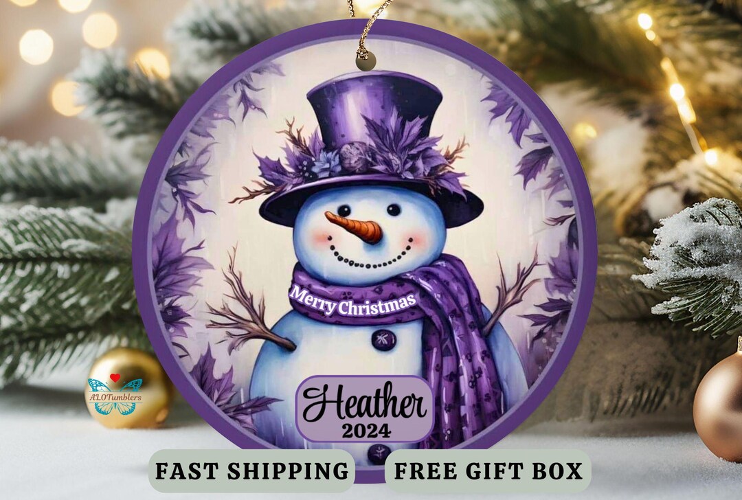 Snowman Christmas Ornament With Name Personalized Snowman Ornament ...