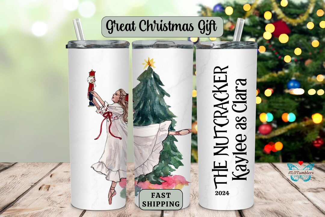 Nutcracker Clara Christmas Tumbler Cup, Personalized Ballet Travel ...